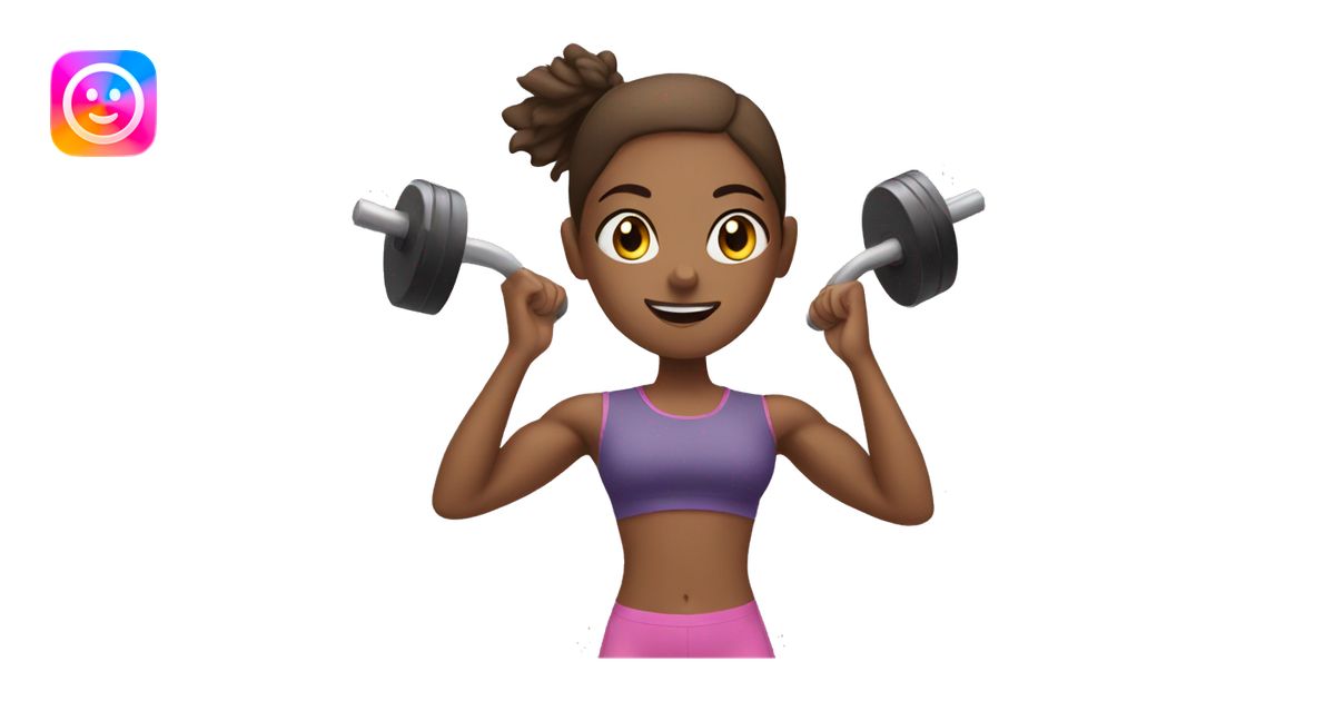 Girl training at the gym emoji | AI Emoji Generator