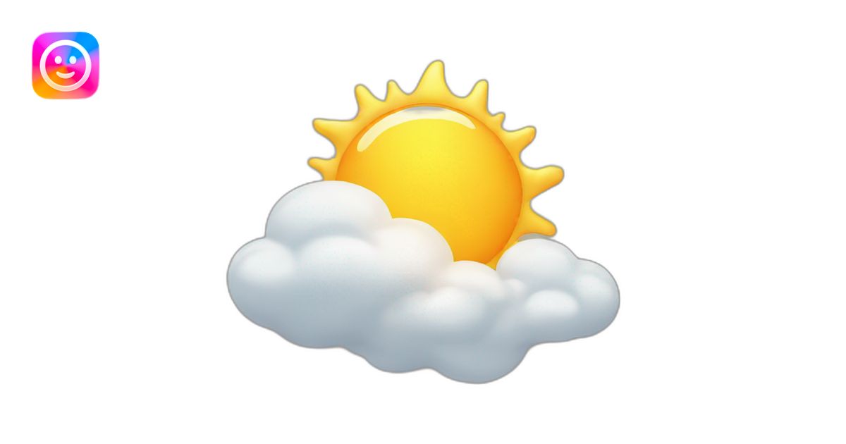 Cloud sun behind emoji | AI Emoji Generator