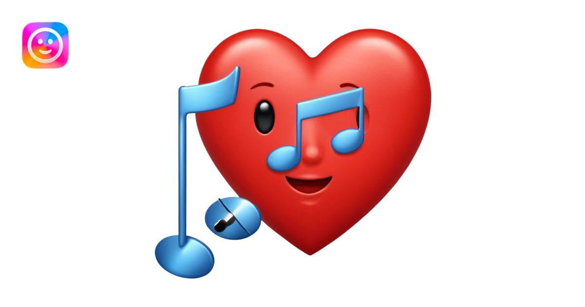 Coeur avec note de musique emoji | AI Emoji Generator