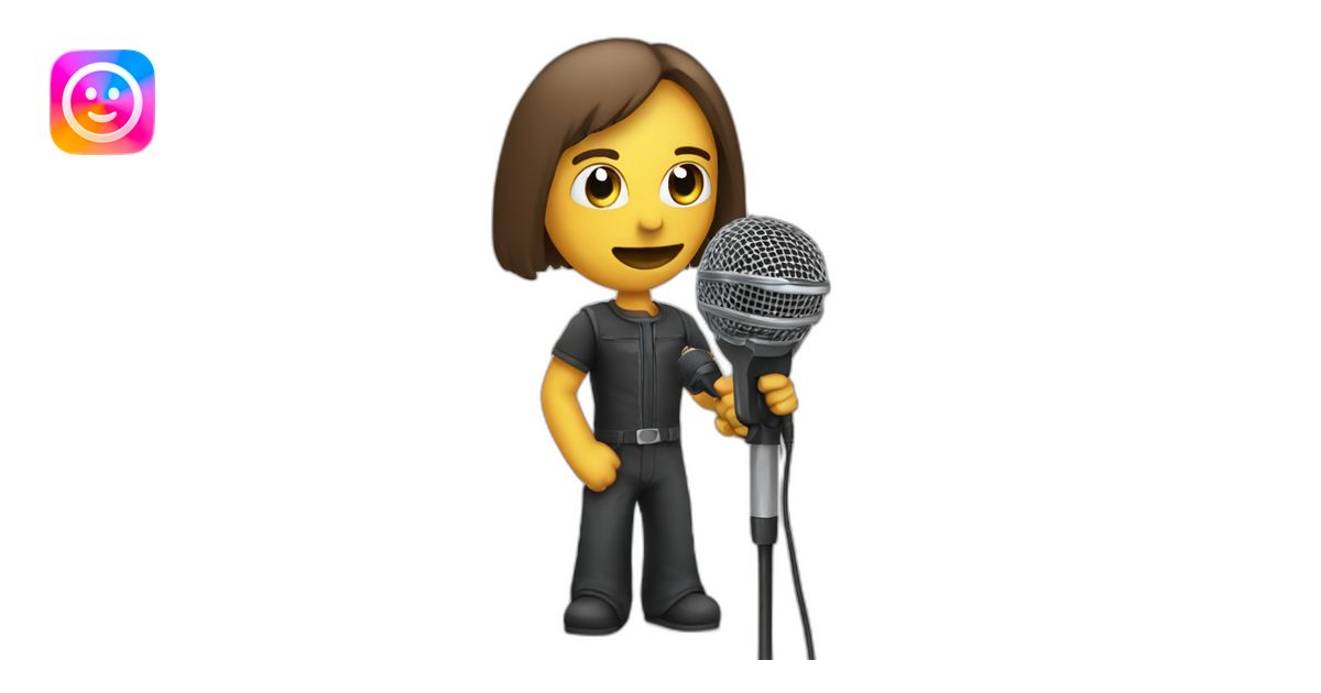 Mic humanoid holding a mic emoji | AI Emoji Generator