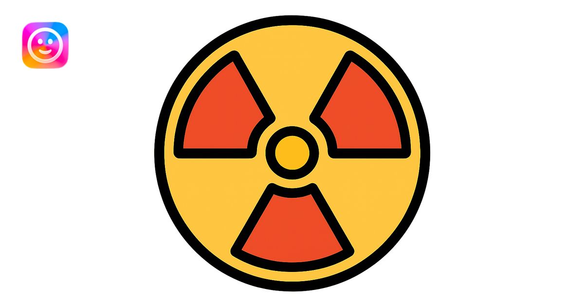 radiation symbol icon with color and black outlines icon | AI Emoji ...