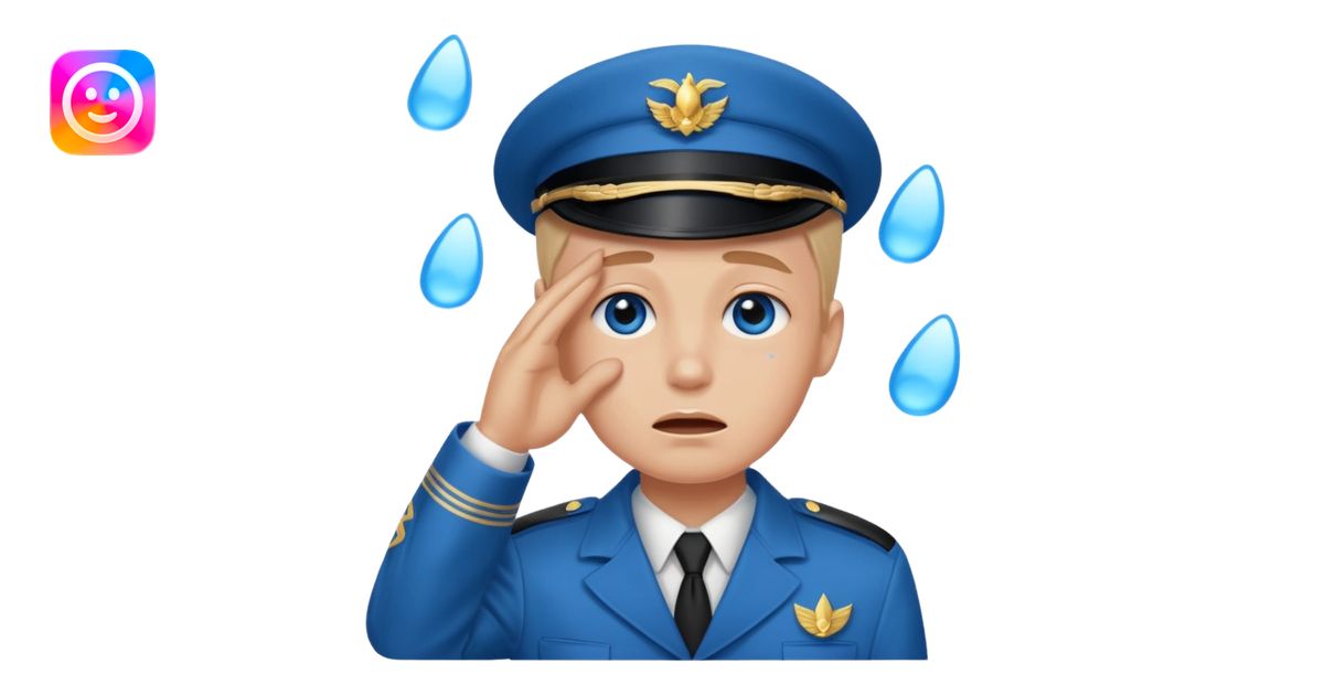 Chef saluting while crying blue eyes emoji | AI Emoji Generator