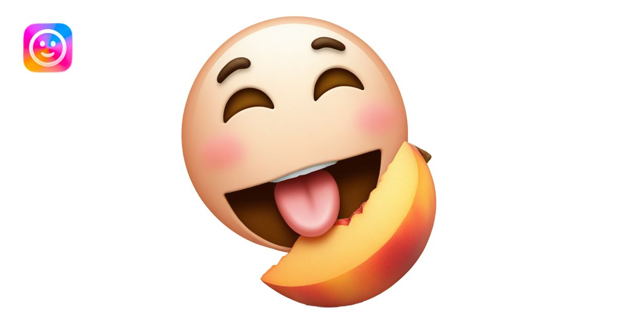 Freaky licking emoji. Add a peach on the tongue emoji | AI Emoji Generator