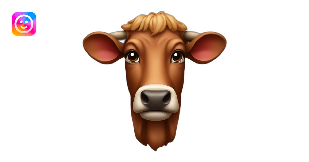 the big head of a big animal beef emoji | AI Emoji Generator