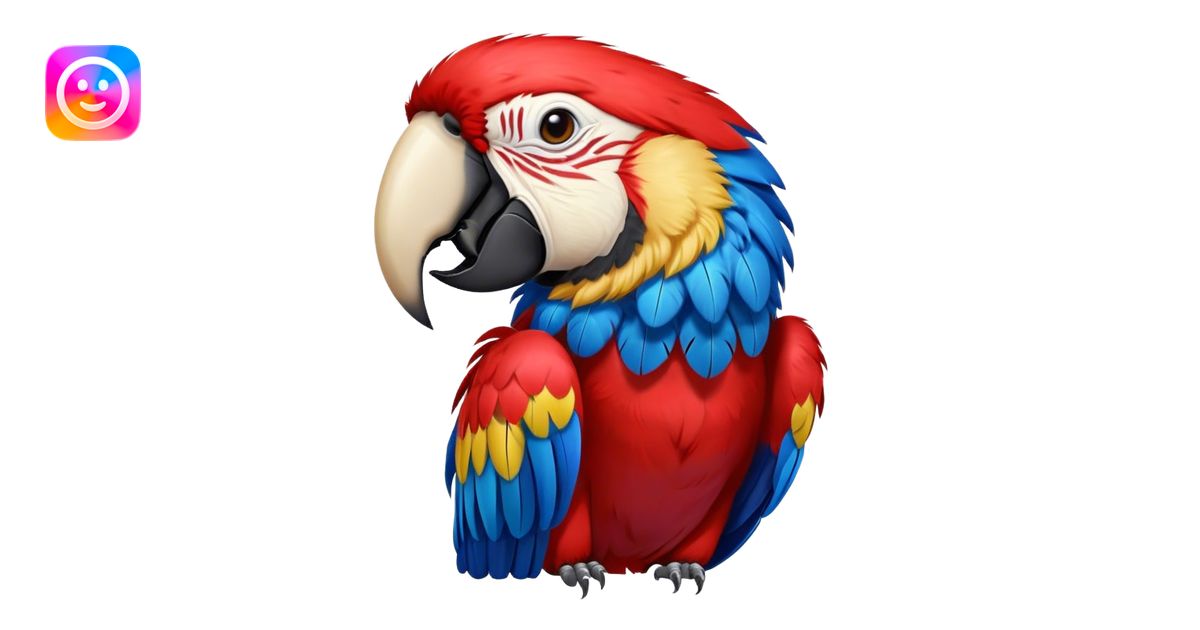 Cinematic Realistic Cute Yawning Macaw Portrait Emoji, Head tilted ...