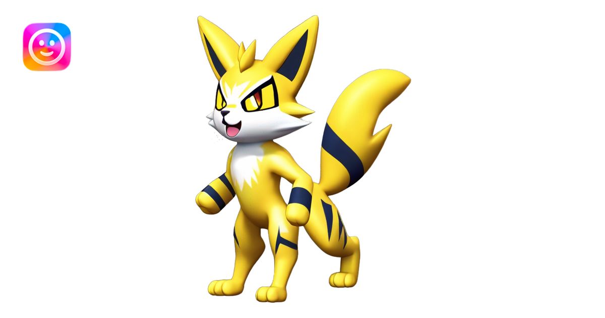 Yellow lombax-Zeraora-Renamon-cat emoji | AI Emoji Generator