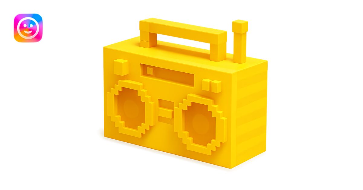 A boombox in voxel style, side view, yellow color 3D illustration | AI ...