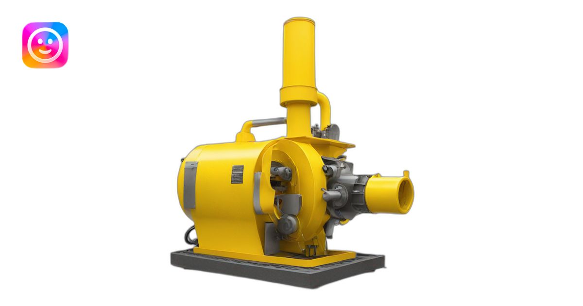 Yellow blowing machine front view emoji | AI Emoji Generator