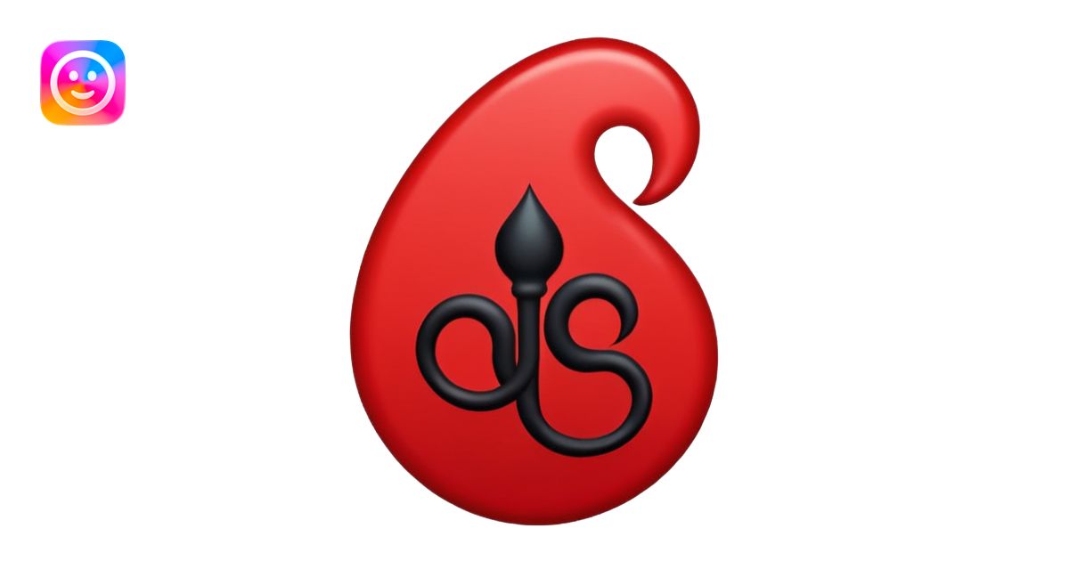iOS sticker, dark mark, black shape, red dot, minimal emoji | AI Emoji ...