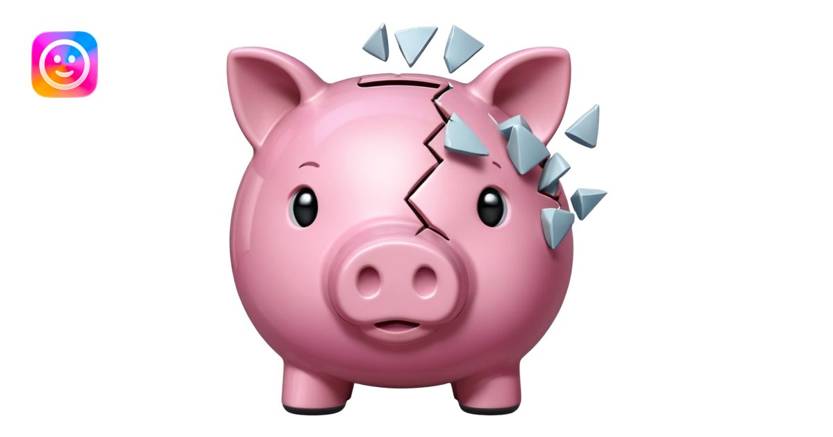 a piggy bank broken in half emoji | AI Emoji Generator