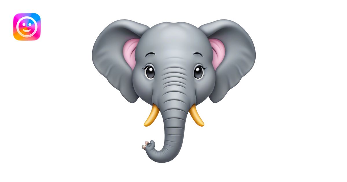 Cinematic Comical Elephant Portrait Emoji, Head tilted dramatically ...