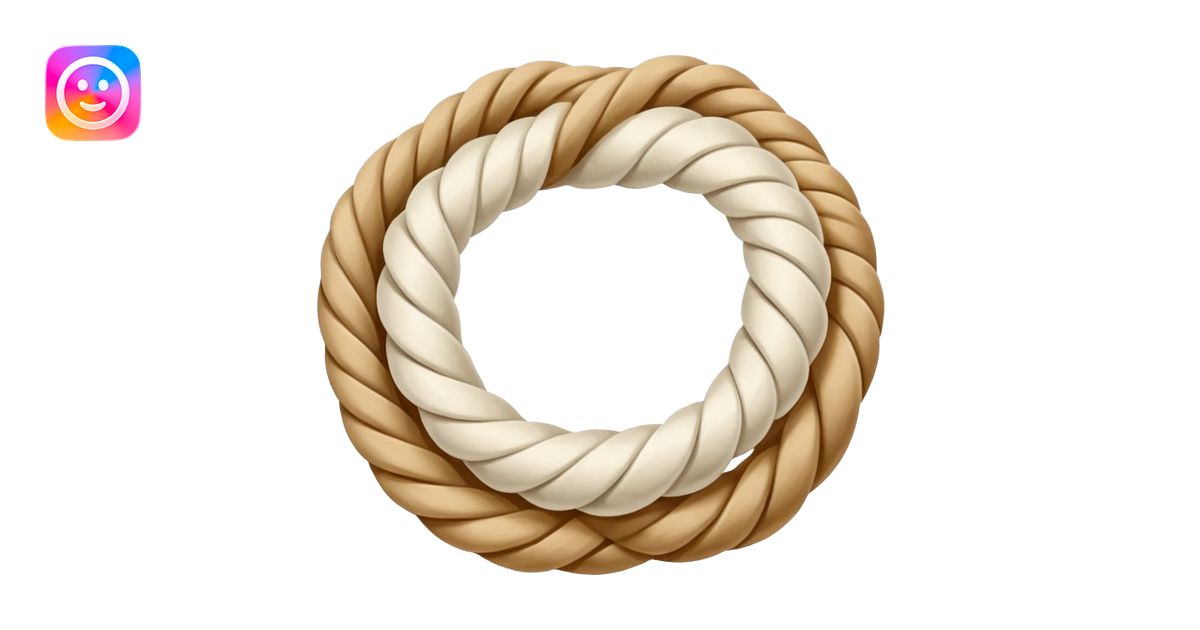 rope tied in a simple sailing knot, rounded edges, cute, soft shading ...