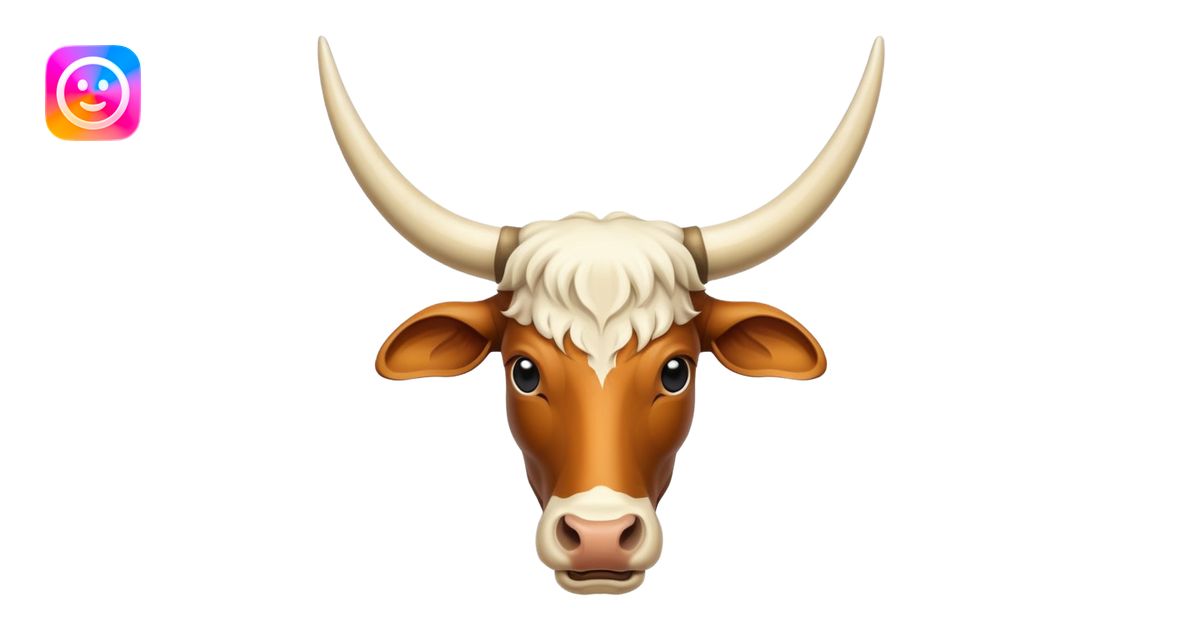 Longhorn cattle horns upside down emoji | AI Emoji Generator
