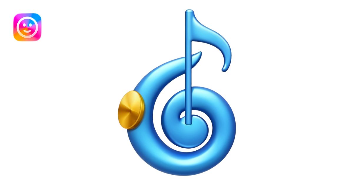 Nota musical en azul emoji | AI Emoji Generator