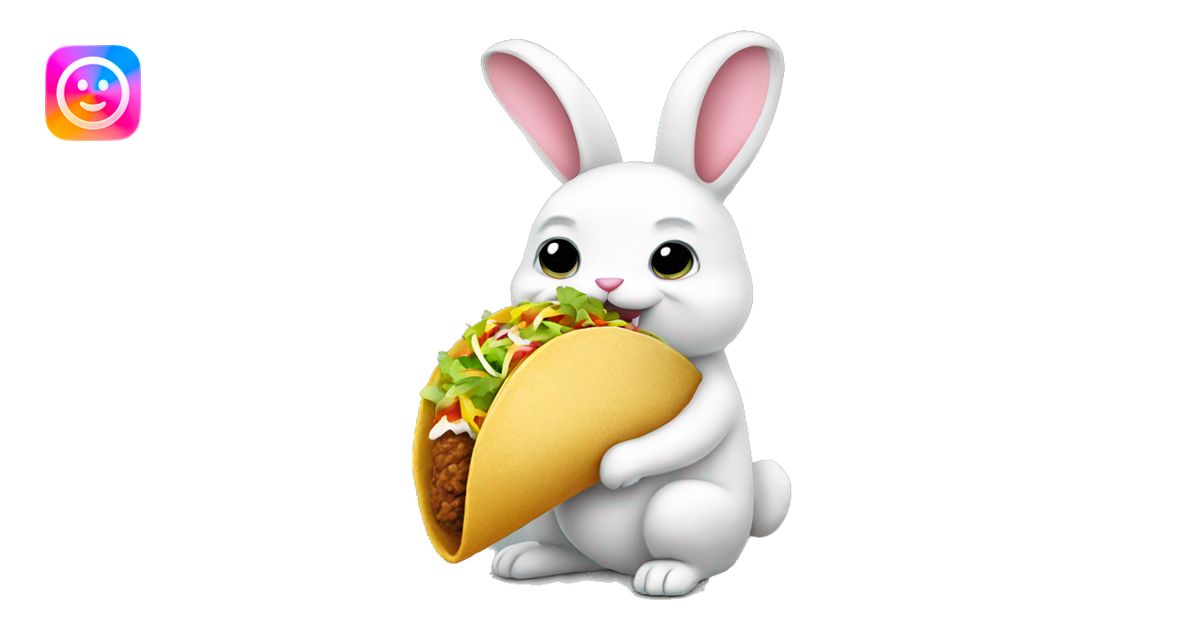 Bunny eating taco emoji | AI Emoji Generator