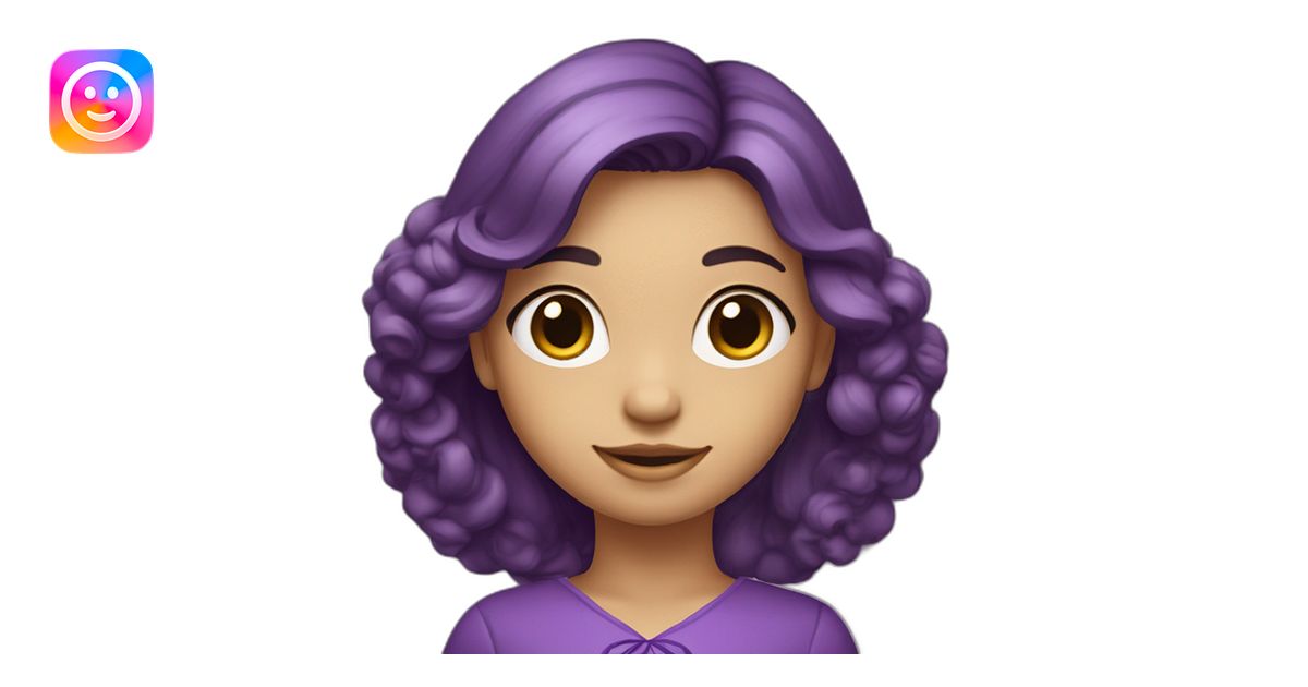 Fille avec des cheveux violet , une robe violette et une fleur dans les ...