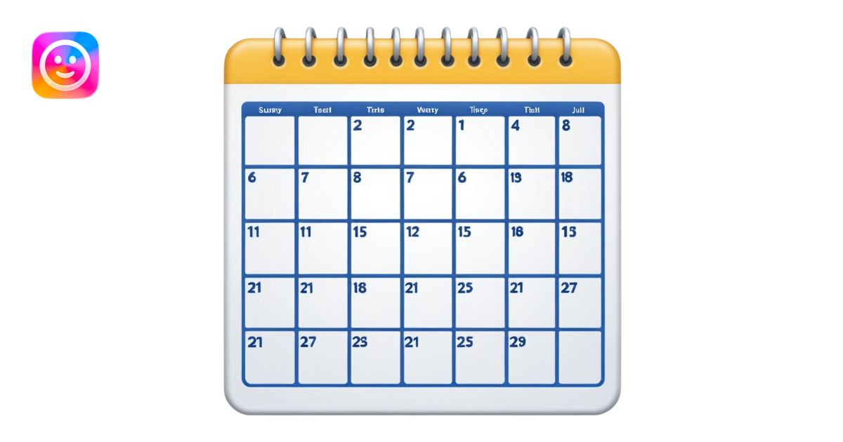 simple calendar without days just squares emoji | AI Emoji Generator