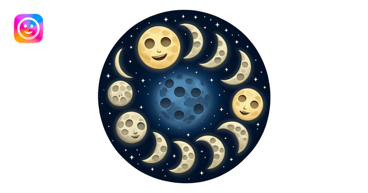 Moon Phases in a single picture emoji | AI Emoji Generator