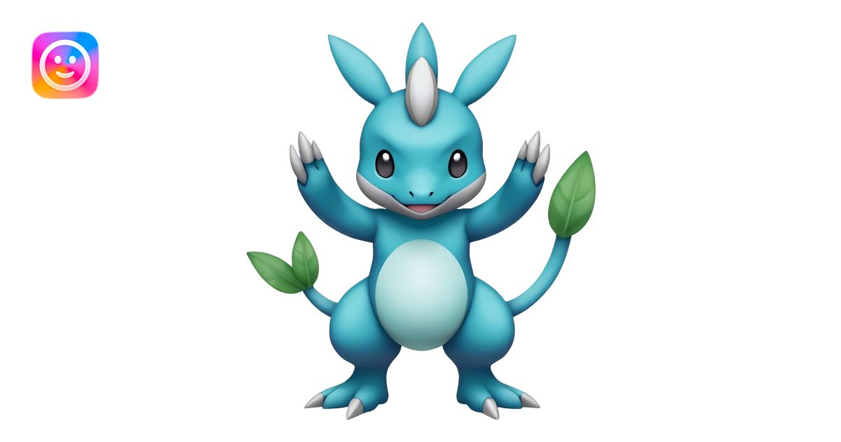 Inteleon-Vibrava-Pokémon-Fusion, full body emoji | AI Emoji Generator