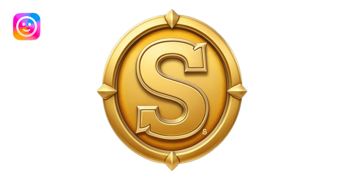 Create a custom emoji badge featuring a stylized, glossy letter “S ...