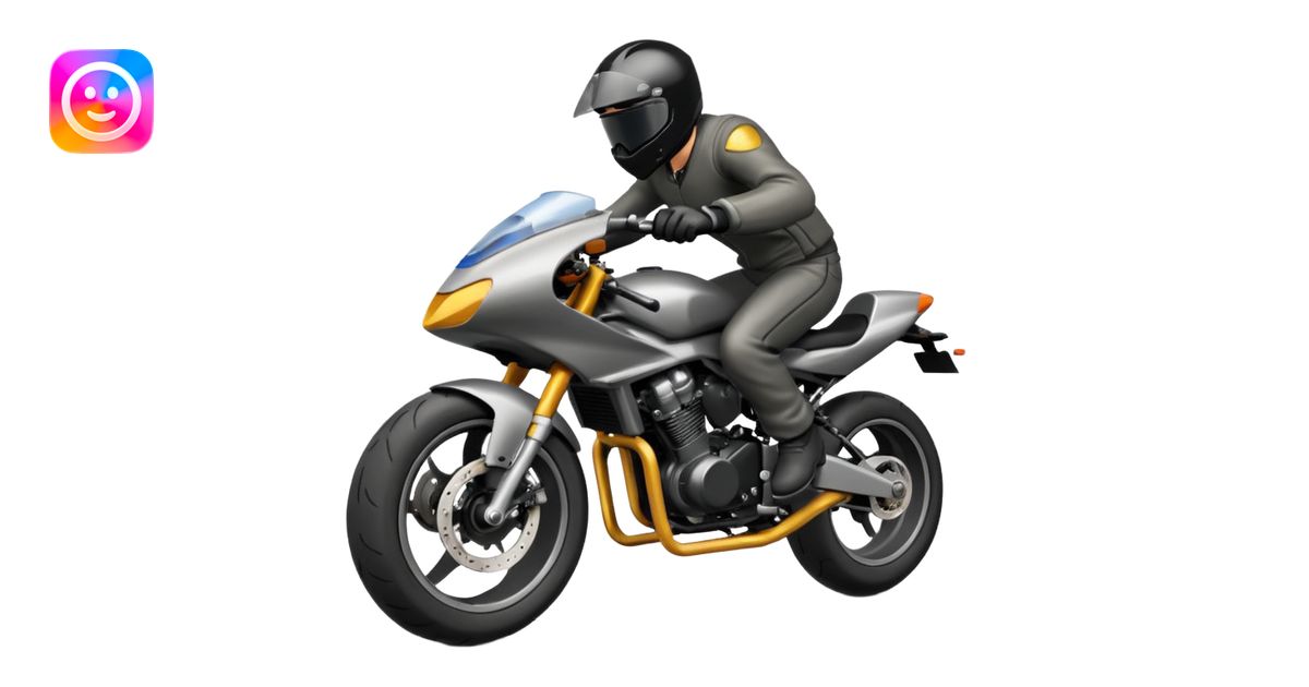 Motorcycle wheelie emoji | AI Emoji Generator