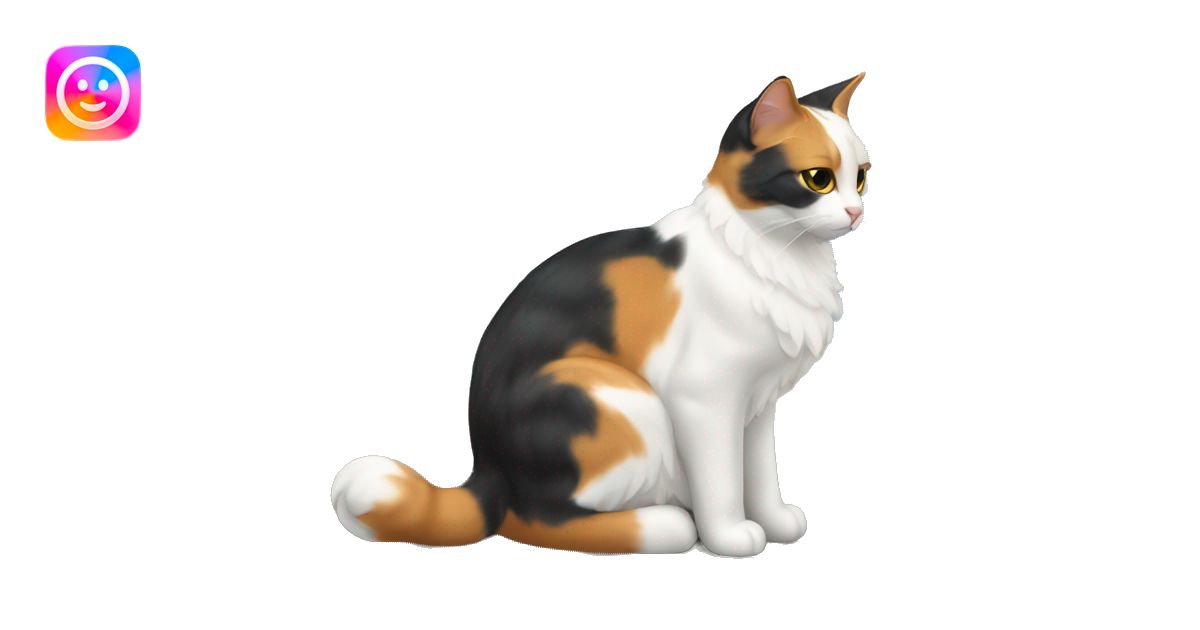 Calico cat by the water emoji | AI Emoji Generator