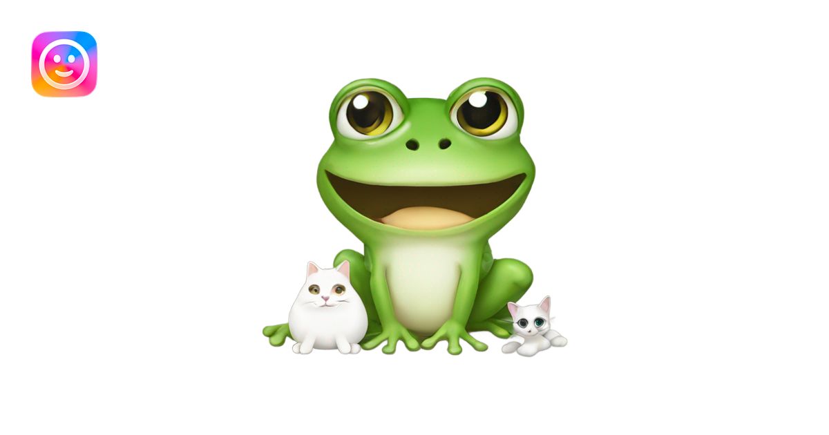 Frog with a cat emoji | AI Emoji Generator