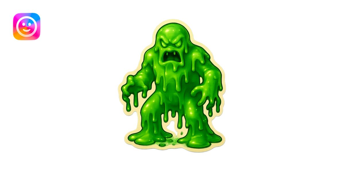 Slime monster. green slime. scary sinister. slime attacks. show full ...