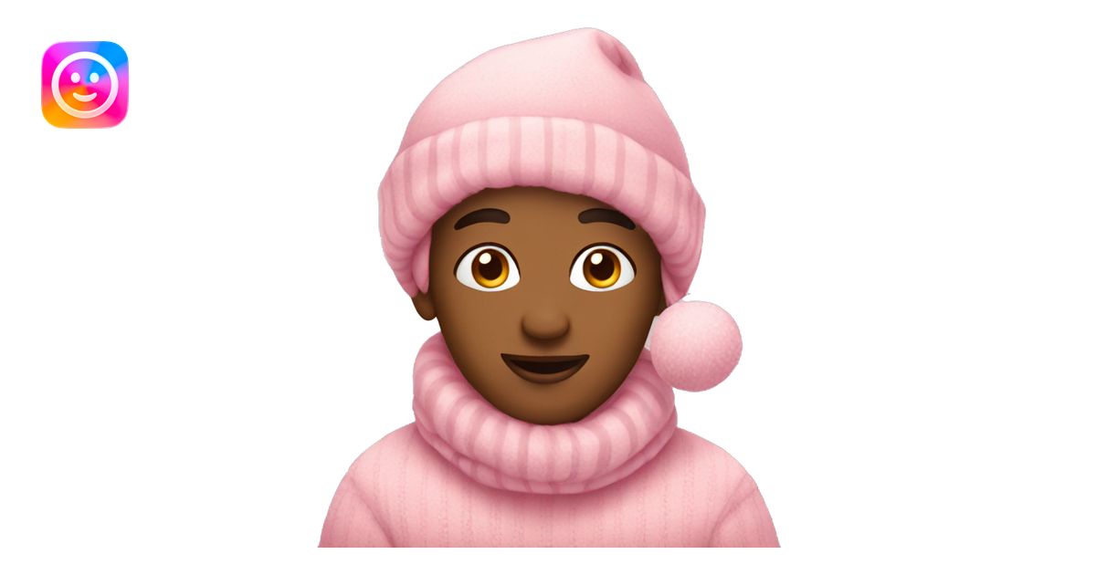 Cozy pink Christmas emoji | AI Emoji Generator