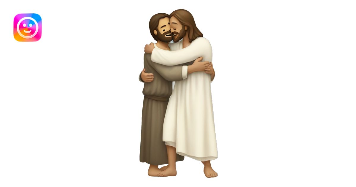 Jesus hugging god emoji | AI Emoji Generator