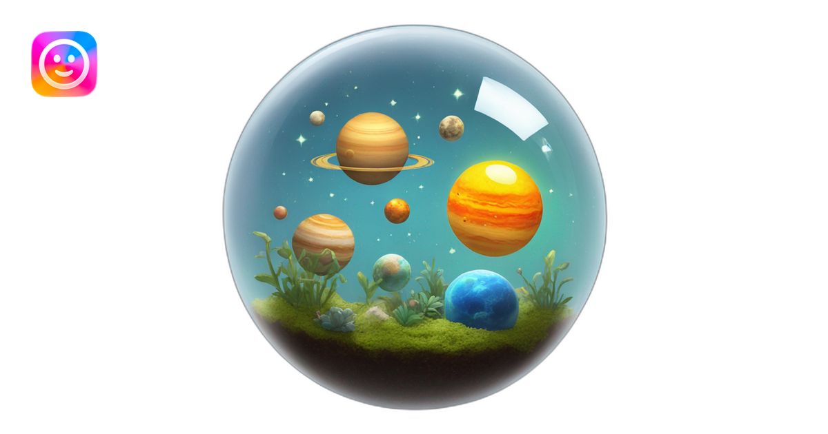 Solar system inside terrarium emoji | AI Emoji Generator