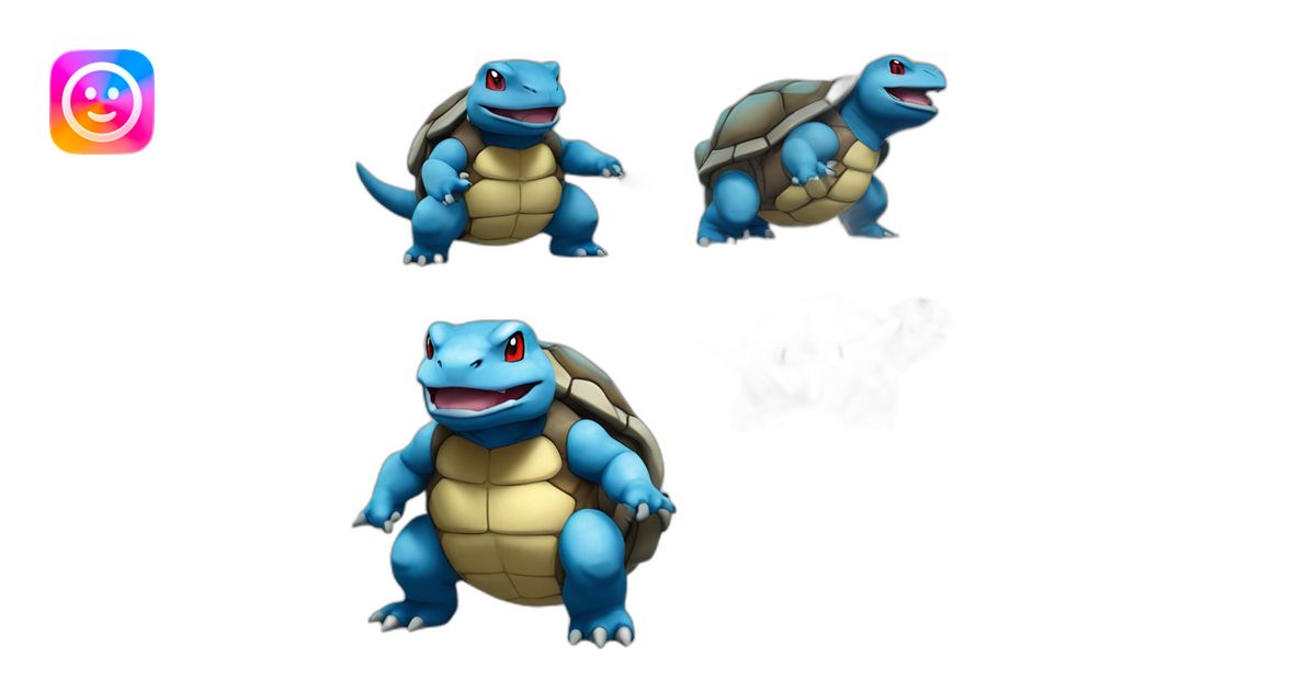 pokemon blastoise ultra powerful lvl 99 red color emoji | AI Emoji ...