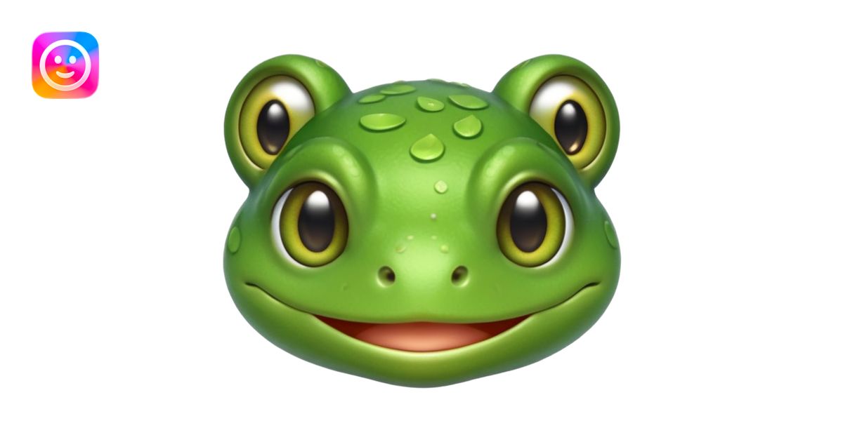 Cute Froggy with almond eyes emoji | AI Emoji Generator