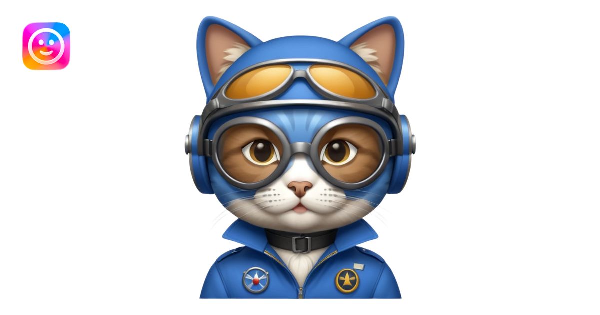 blue suited cat pilot emoji | AI Emoji Generator