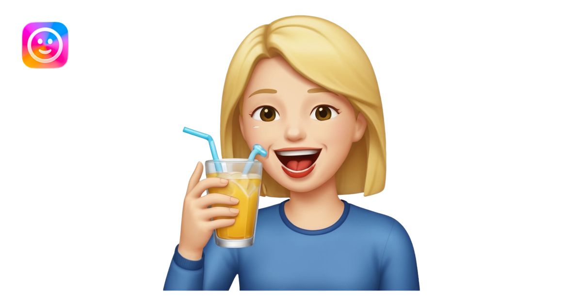 Laughing emoji choking spitting out drink emoji | AI Emoji Generator