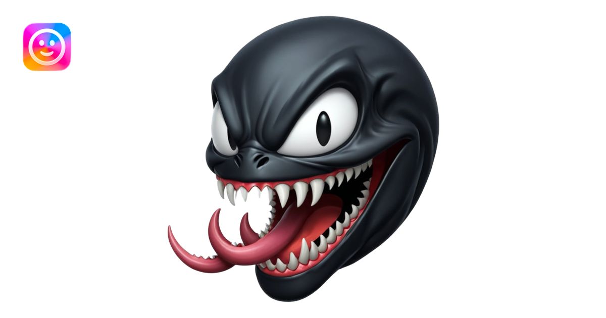 Venom symbiote smiling emoji | AI Emoji Generator