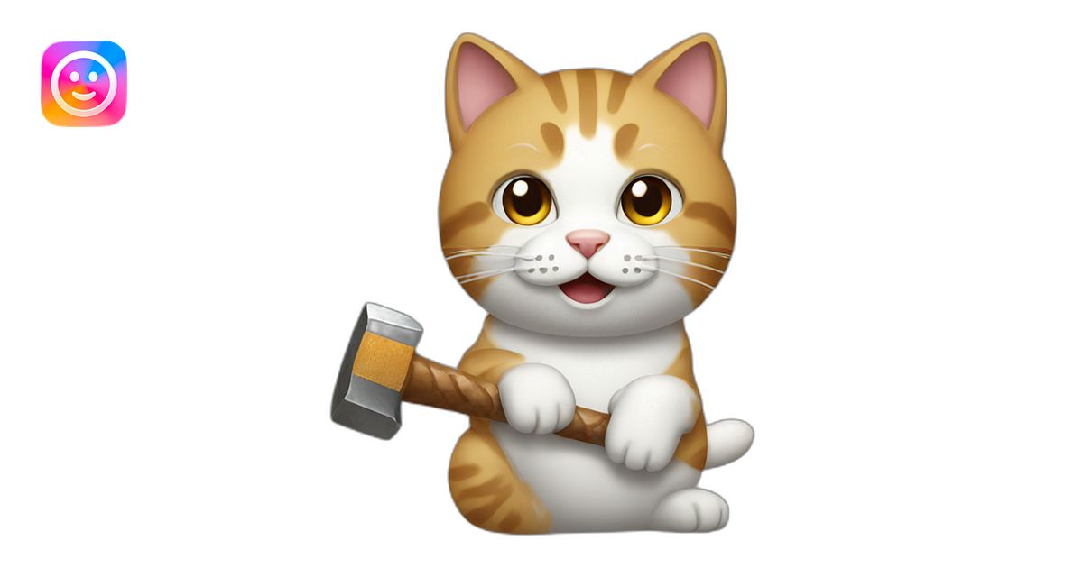 Cat with hammer emoji | AI Emoji Generator