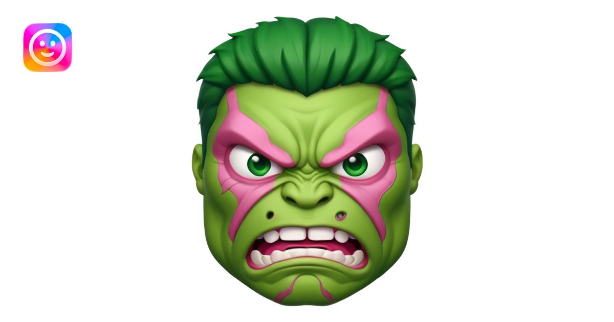 Pink hulk face emoji | AI Emoji Generator