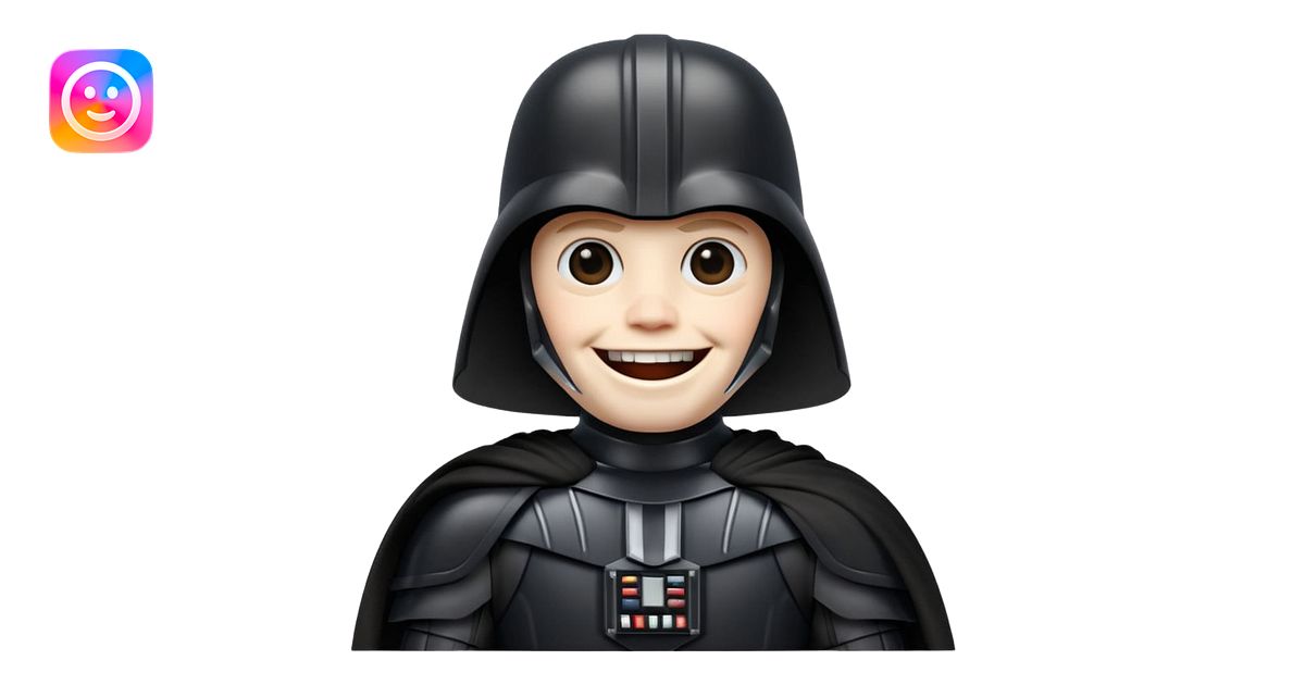 Darth Vader with a big smile emoji | AI Emoji Generator