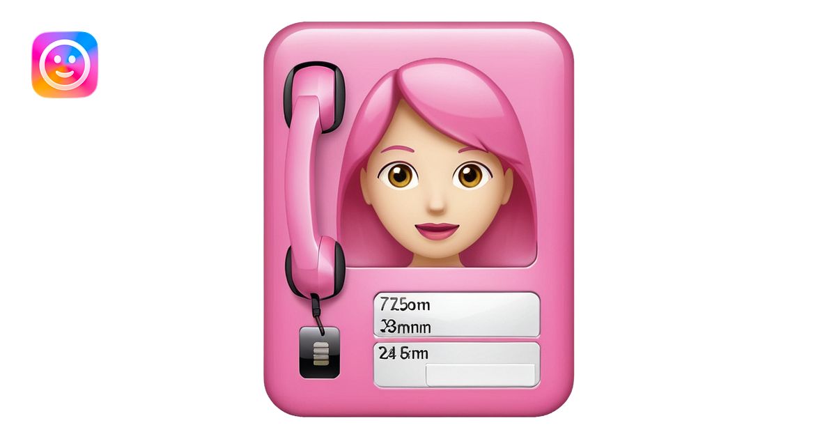 Pink caller Id card emoji | AI Emoji Generator