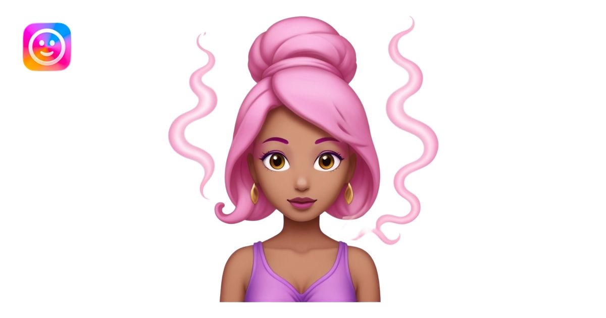 Female genie - pink smoke trail emoji | AI Emoji Generator