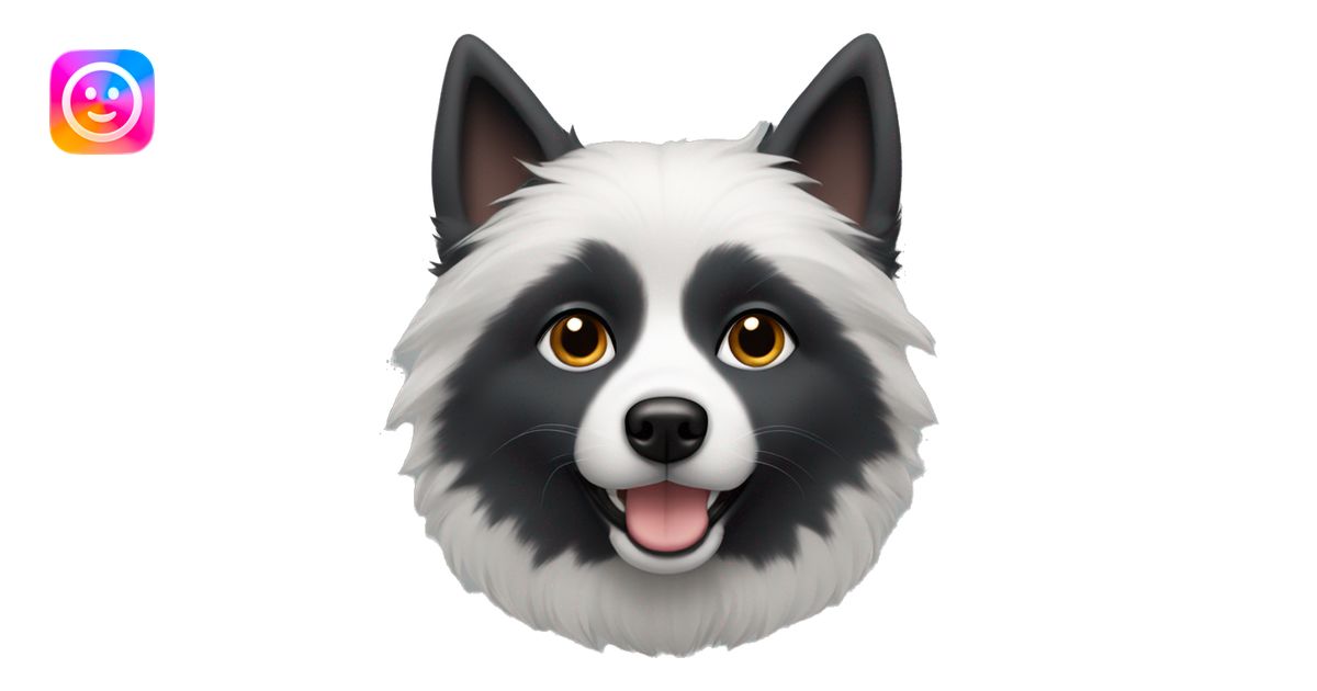 Dark Grey and black American Eskimo dog with folded ears emoji | AI ...