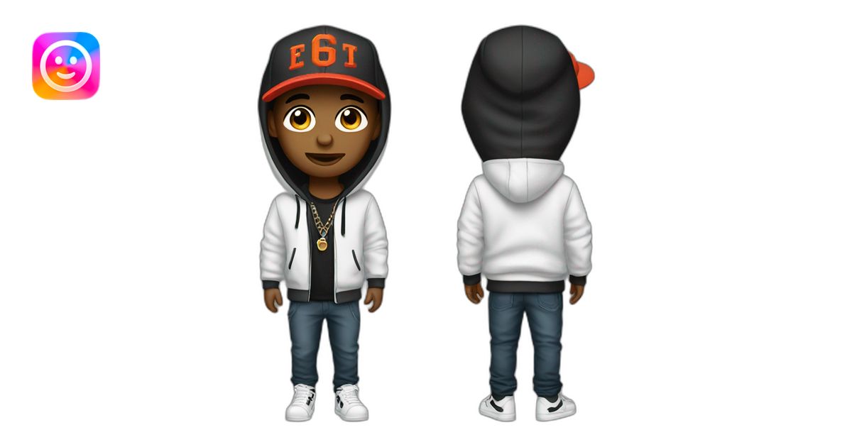 rapper in snapback and hoodie emoji | AI Emoji Generator