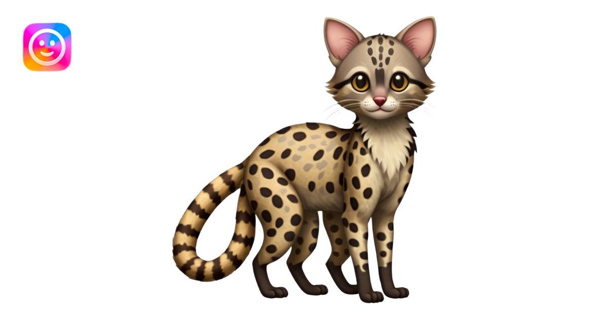 Margay-Lykoi-Genet-fusion-hybrid-animal-creature, full body emoji | AI ...