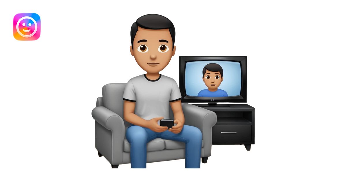 A man photographed from behind, sitting on a sofa and watching the news ...