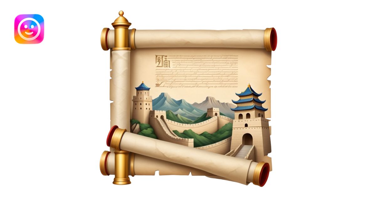 icon featuring an ancient scroll, quill pen with famous historical ...