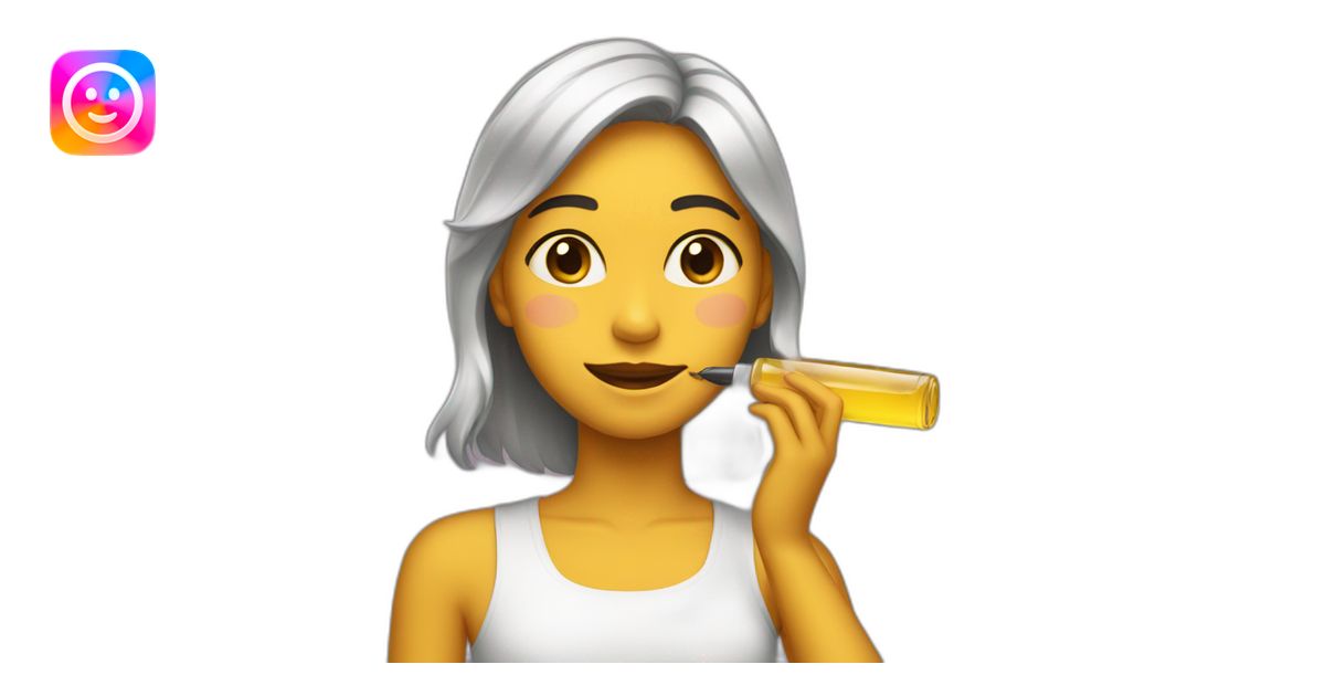 a girl applying oil on her face. emoji | AI Emoji Generator