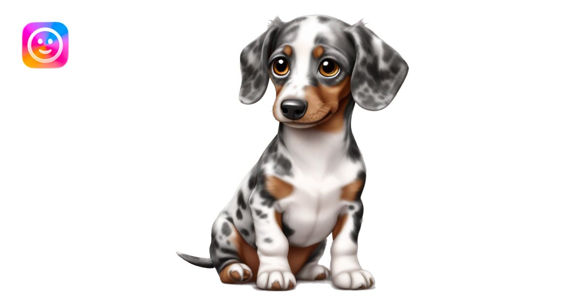 Brauner mini dachshund Welpe merle emoji | AI Emoji Generator