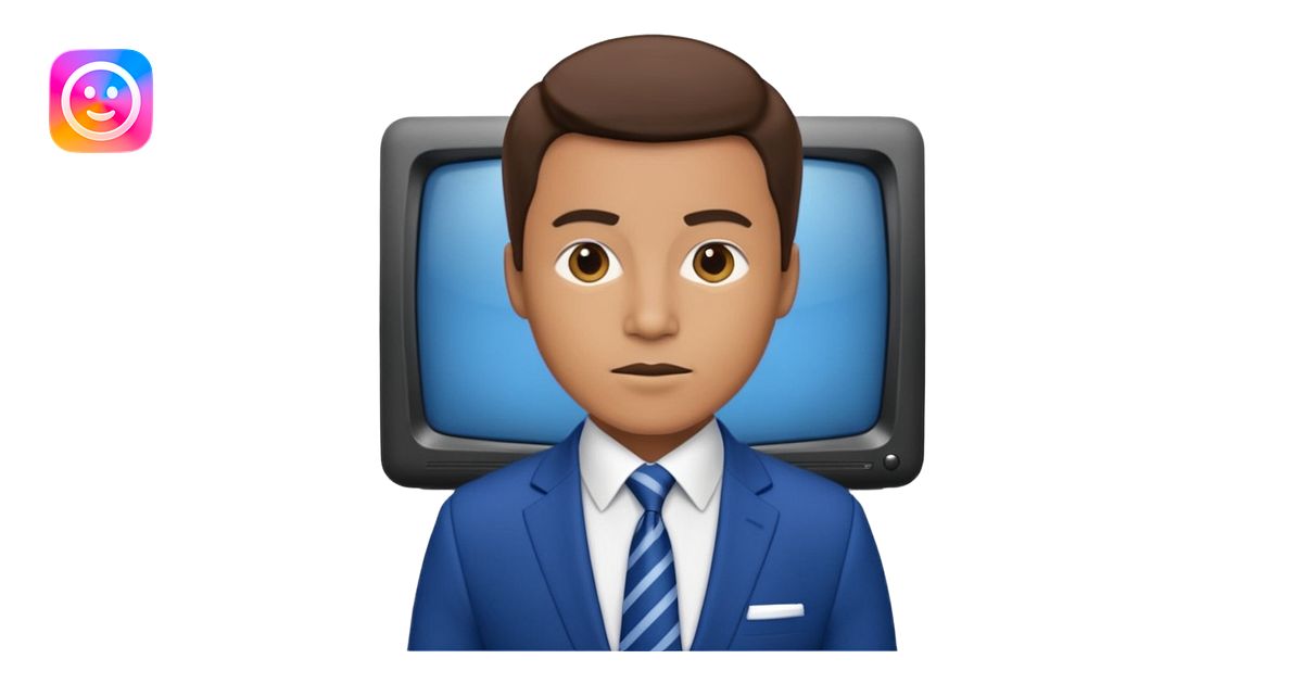 tv news moderator in blue suit emoji | AI Emoji Generator