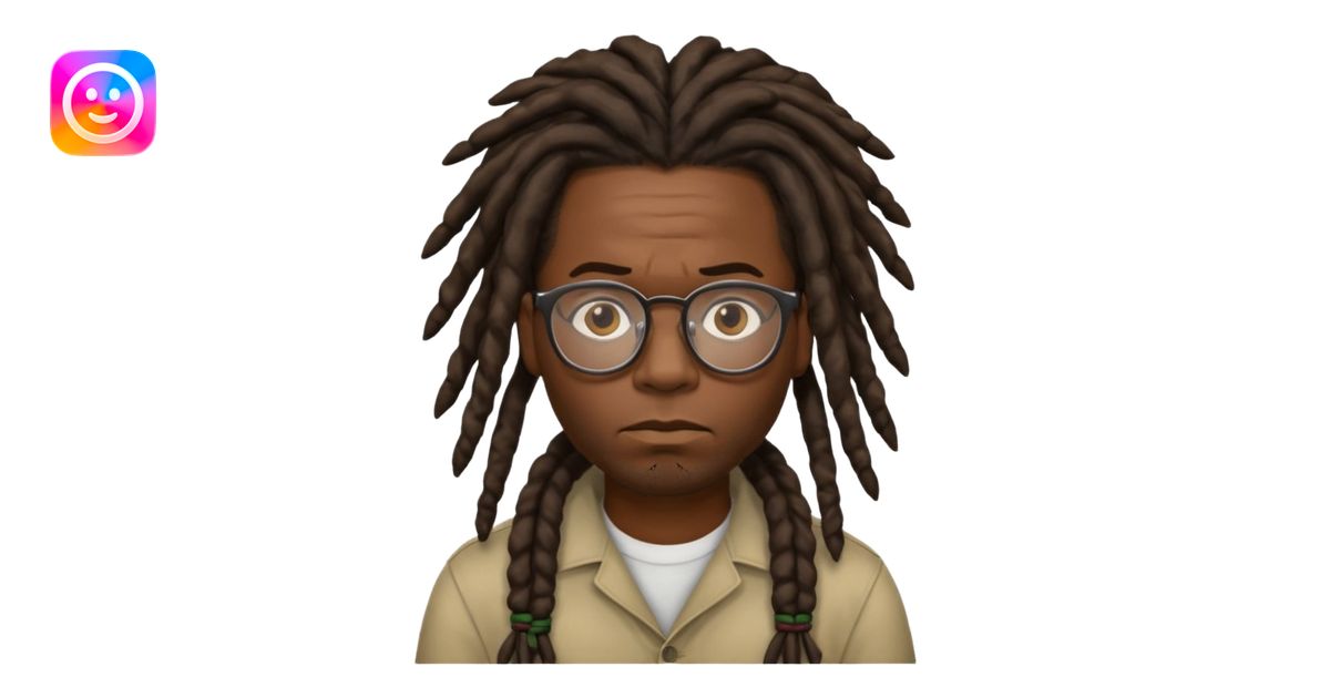 A dread head African American thug head only with glasses emoji | AI ...